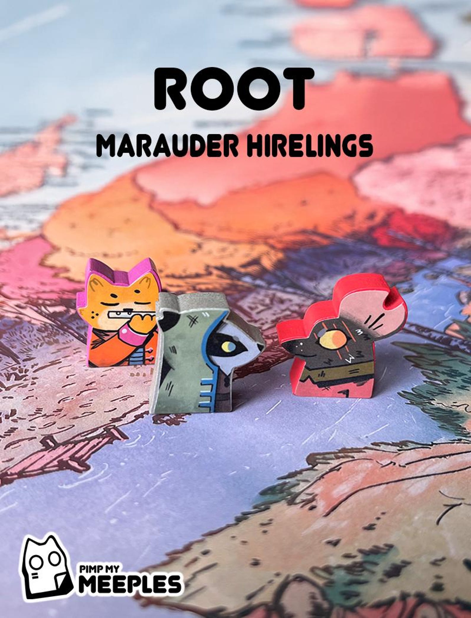 Root Hirelings Meeple Stickers – Laminated Labels Root Hirelings Game ...