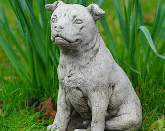 Staffordshire Bull Terrier Stone Statue Animal Pup Dog Outdoor Garden ...