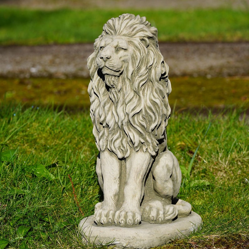 Upright Lion Stone Statue African Safari Decorative Animal Garden ...