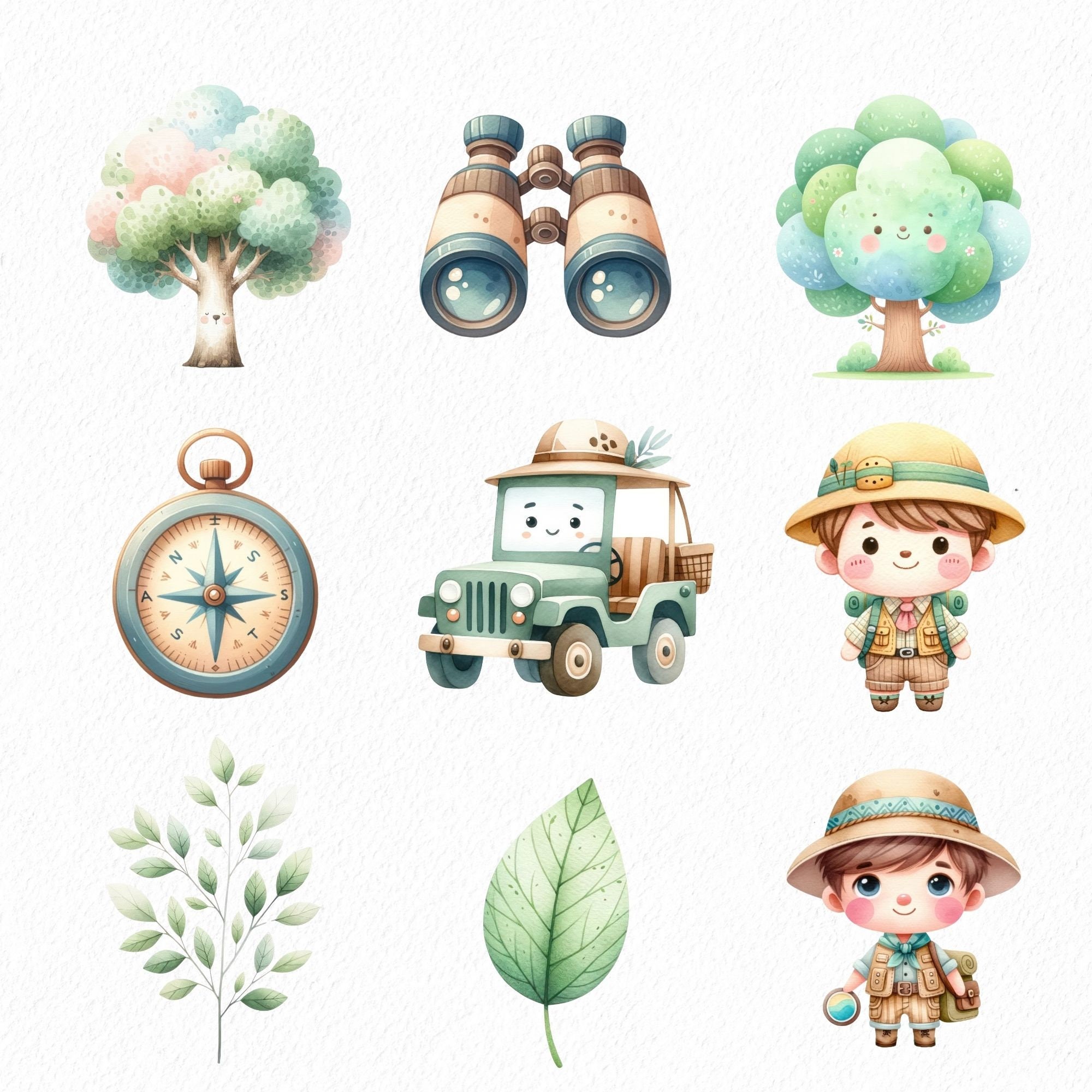 Safari Animals, Jungle Adventure Clipart, Cute Safari Clipart Bundle ...