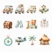 Jungle Adventure Clipart, Cute Safari Clipart Bundle, Watercolor Safari ...