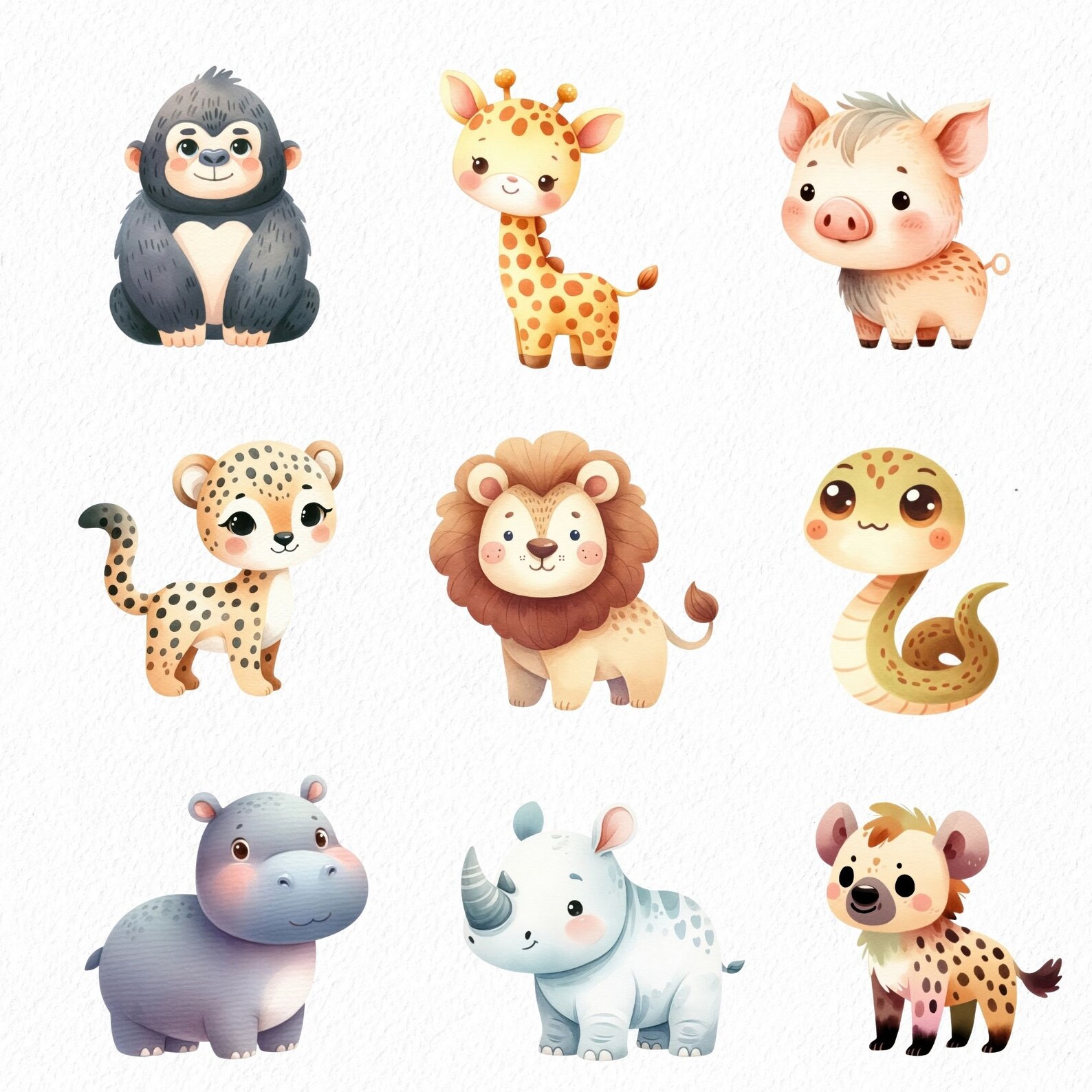 Safari Animals, Jungle Adventure Clipart, Cute Safari Clipart Bundle ...