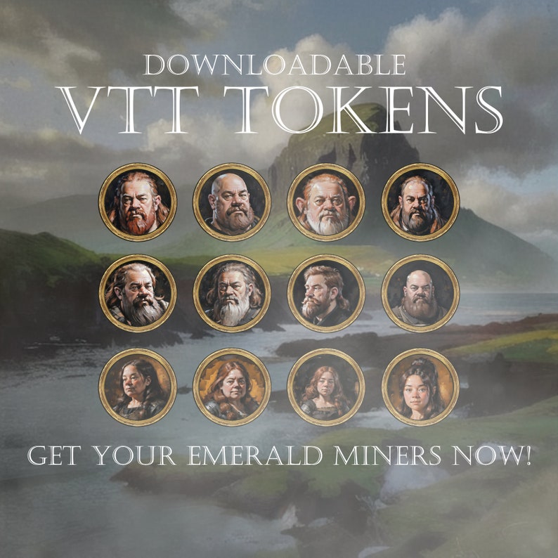 Dwarf Bundle 2 Digital Tokens Emerald Jewelers VTT Pnp Roll20 Dnd ...