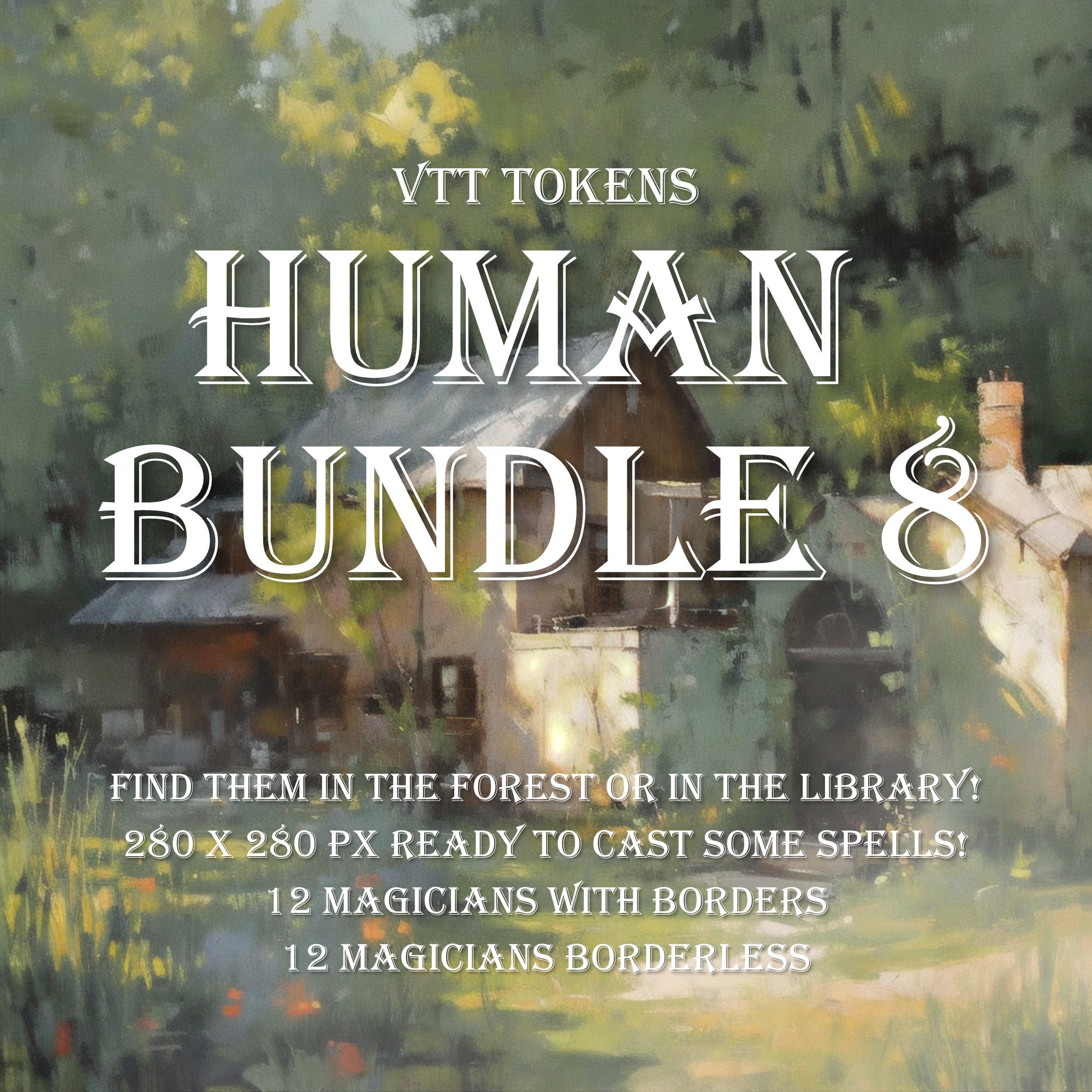 Human Bundle 8 Digital Tokens Magic Wielders VTT Pnp Roll20 Dnd ...
