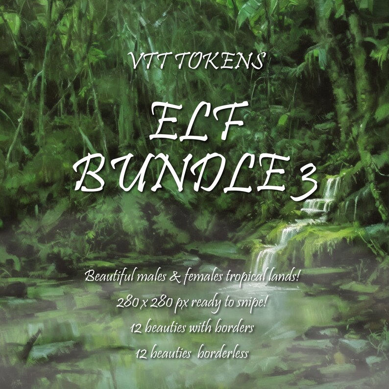 Elf Bundle 3 Digital Tokens Jungle Hunters VTT Pnp Roll20 Owlbear Dnd ...