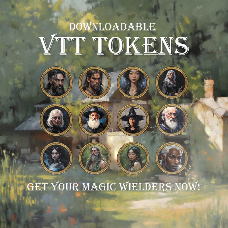 Human Bundle 8 Digital Tokens Magic Wielders VTT Pnp Roll20 Dnd ...