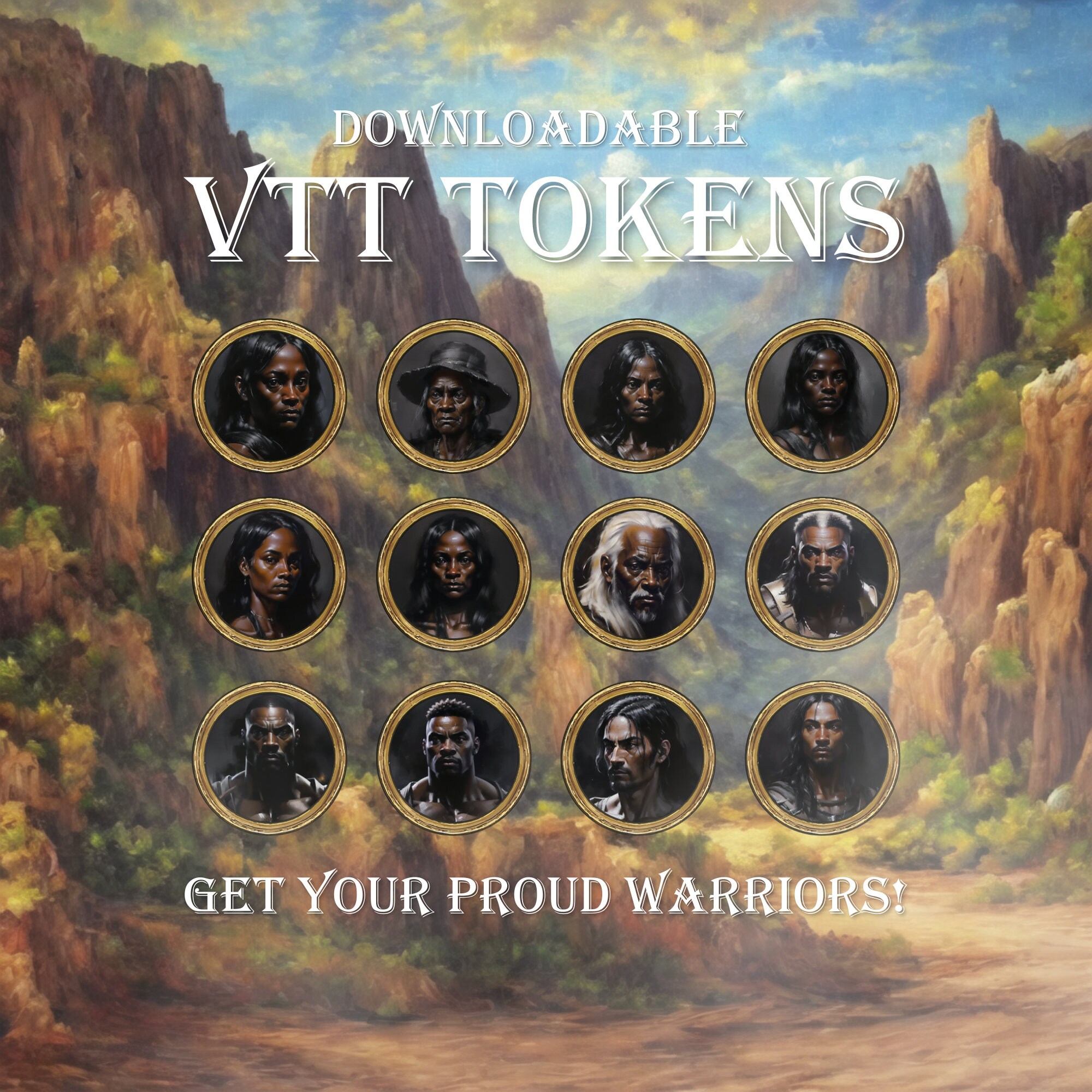 Human Bundle 5 Digital Tokens Savanna Hunters VTT Pnp Roll20 Owlbear ...