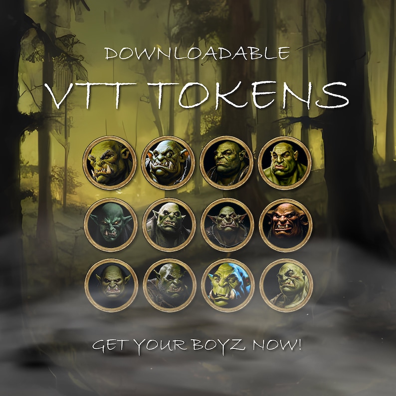 Orc Bundle Digital Tokens the Ugly VTT Pnp Roll20 Owlbear Dnd Dungeons ...