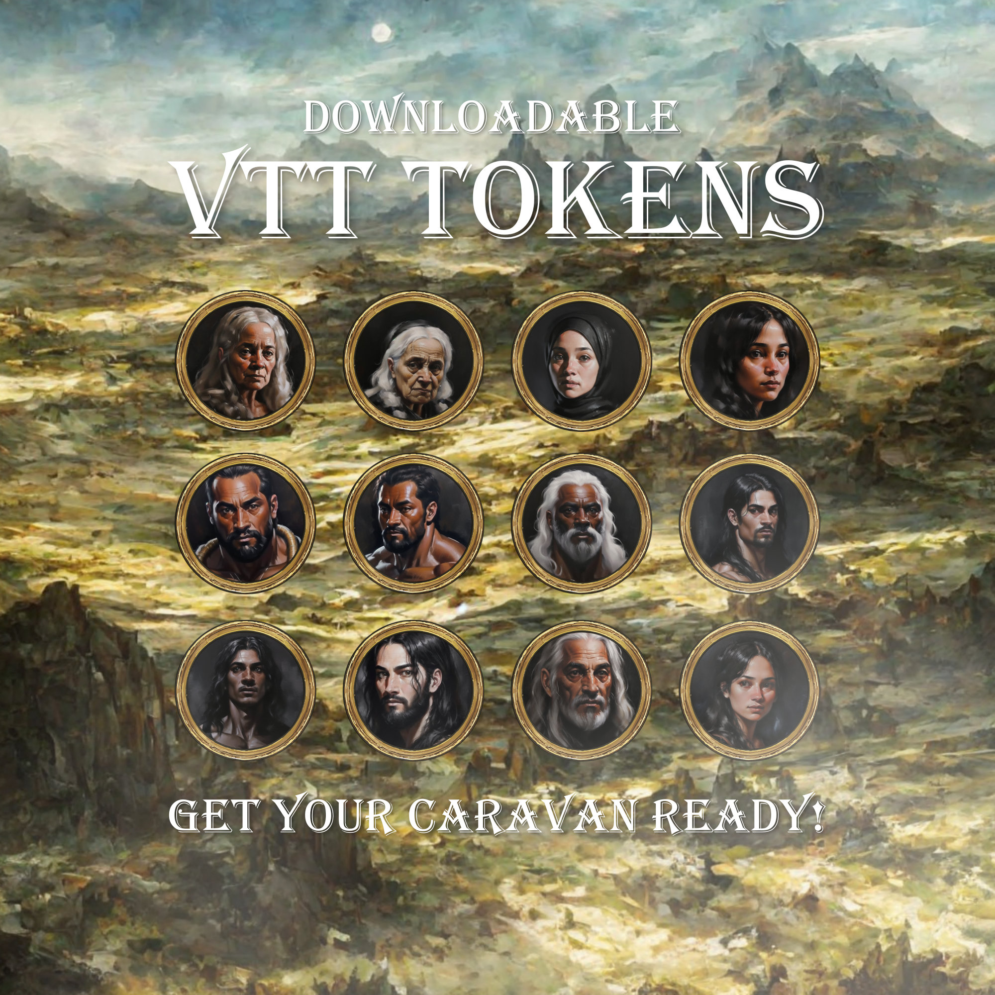Human Bundle 4 Digital Tokens Desert Strikers VTT Pnp Roll20 Owlbear ...