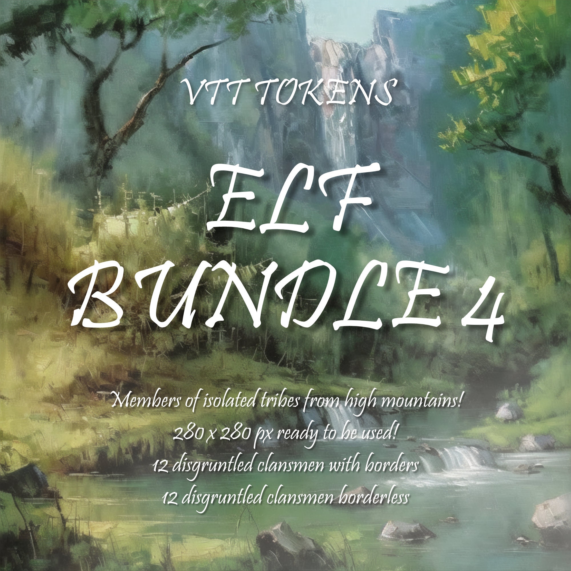 Elf Bundle 4 Digital Tokens Mountain Clan VTT Pnp Roll20 Owlbear Dnd ...