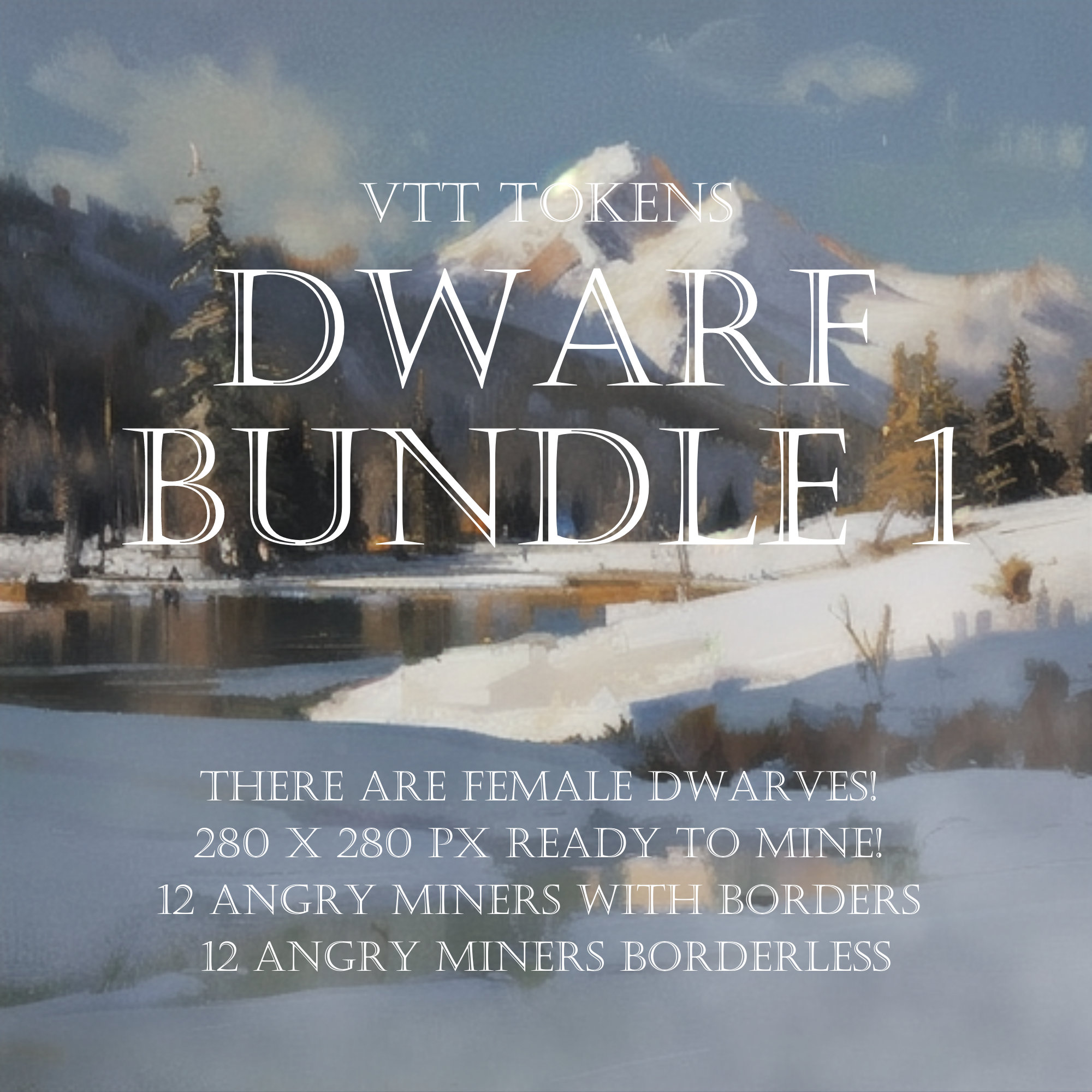 Dwarf Bundle 1 Digital Tokens Coal Miners VTT Pnp Roll20 Owlbear Dnd ...