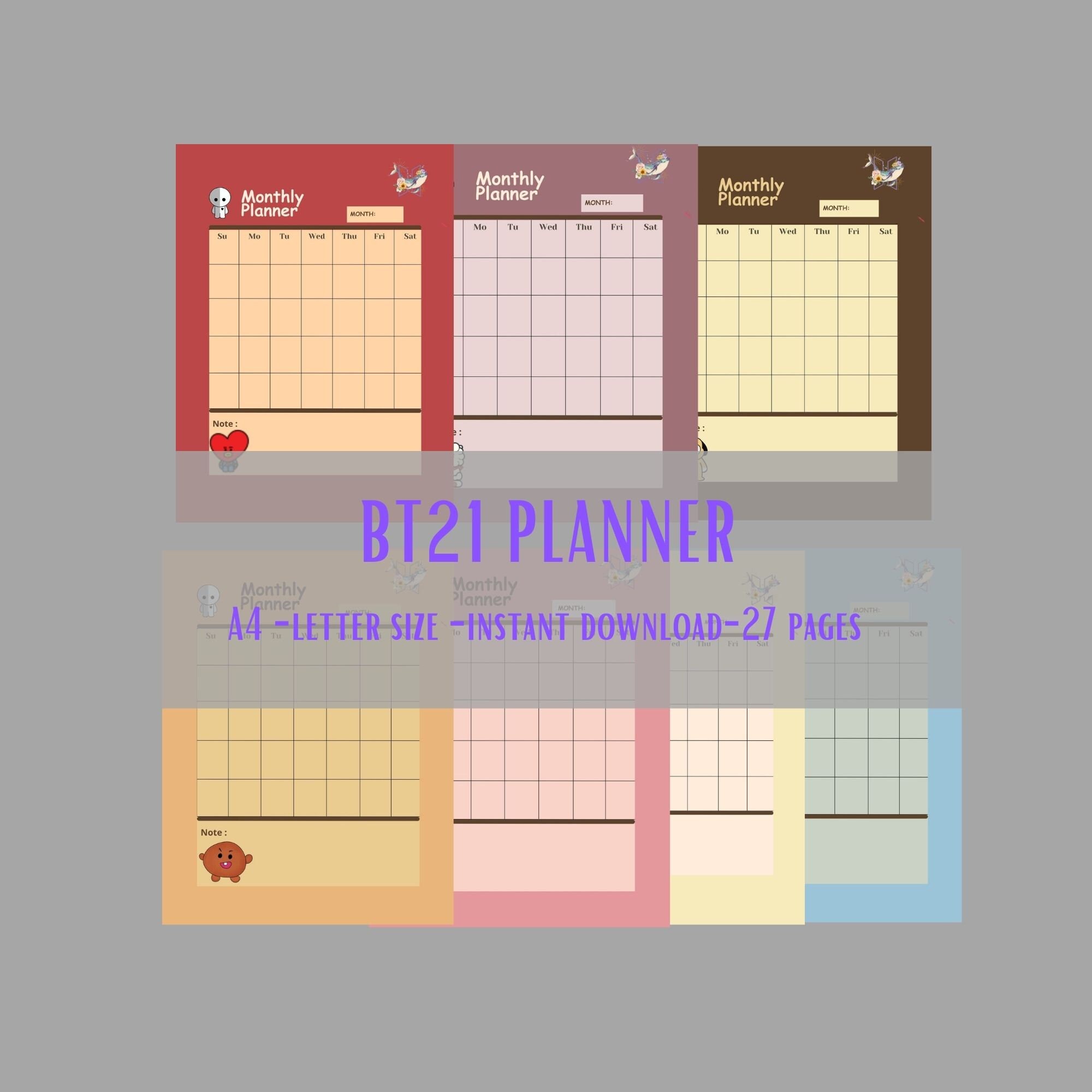 BTS BT21 Printable Daily Planner Set, Stay Organized With Cute BT21 ...
