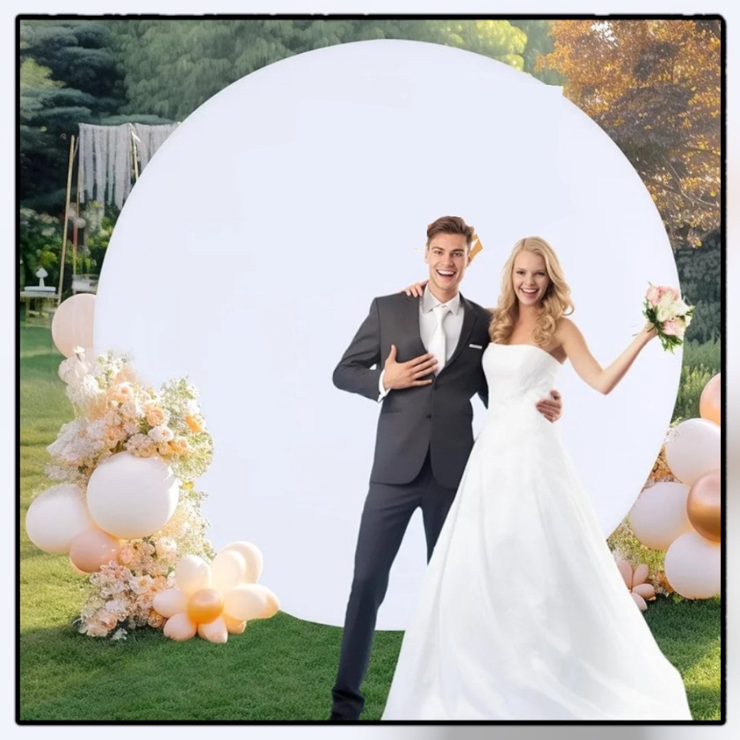 Elegant 7.2FT Adjustable Round Backdrop Cover for Circle Arch Stands ...
