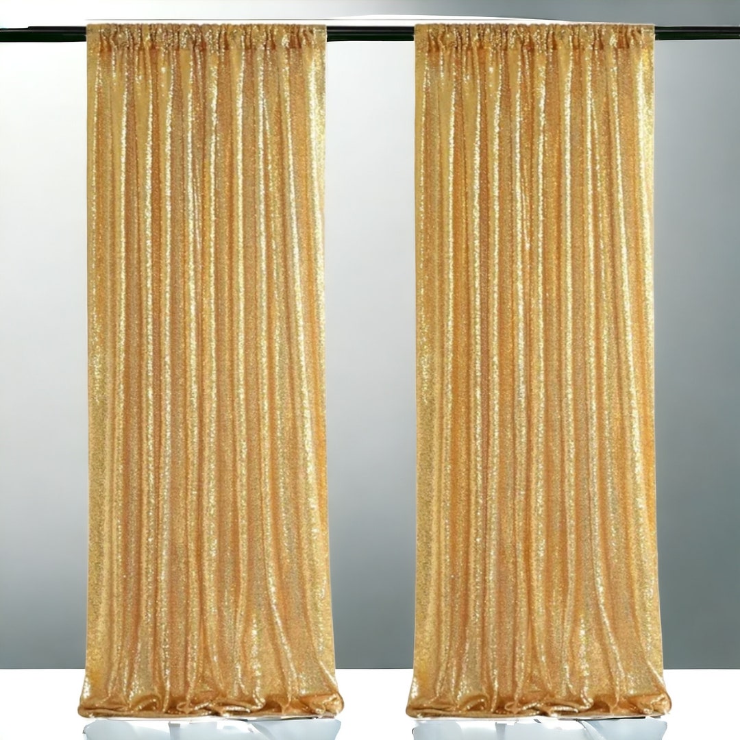 Sparkling Gold Sequin Backdrop Panels Set of 2 2ftx8ft for Elegant Event Decor - Etsy