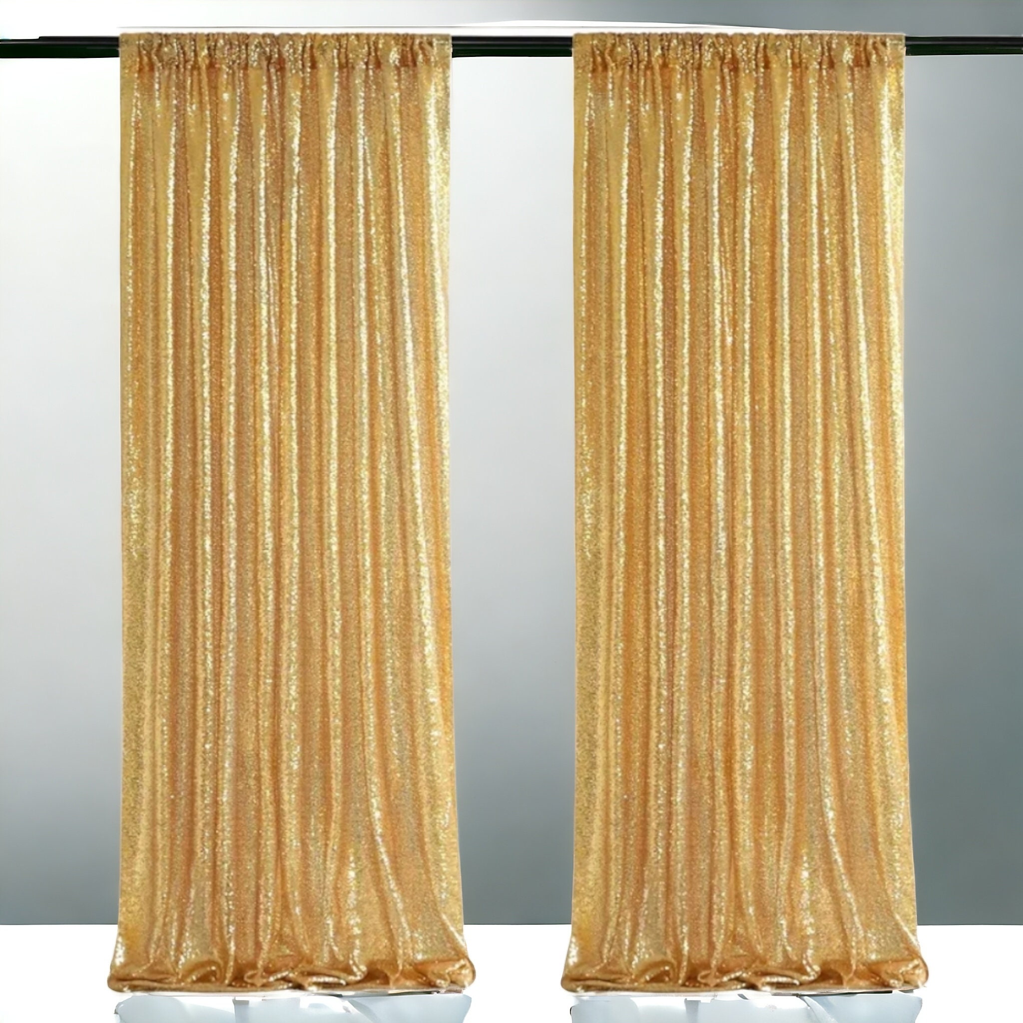 Sparkling Gold Sequin Backdrop Panels Set of 2 2ftx8ft for Elegant ...