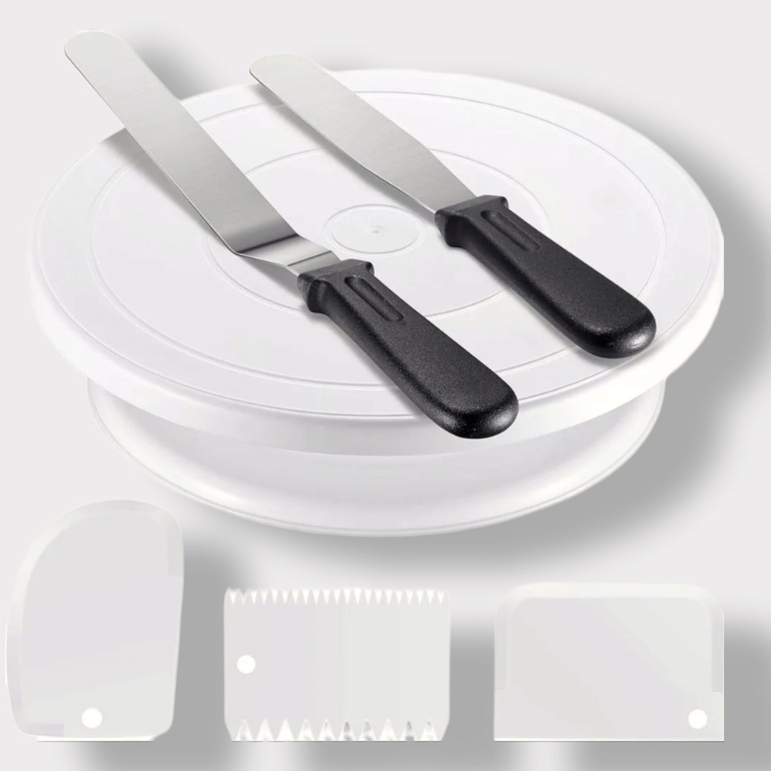 Complete Cake Decorating Kit: Turntable, Spatulas, Scrapers Baking ...