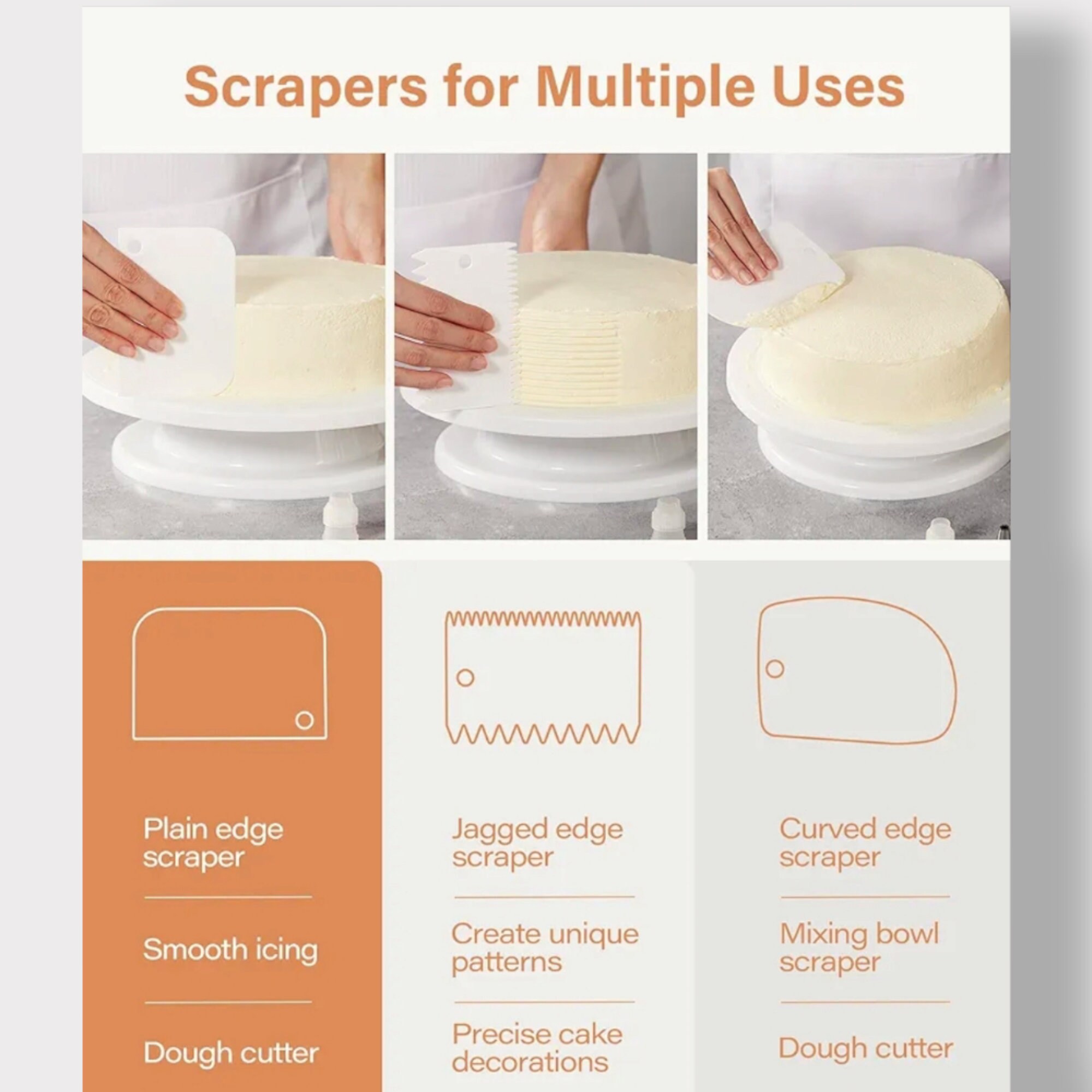 Complete Cake Decorating Kit: Turntable, Spatulas, Scrapers Baking ...