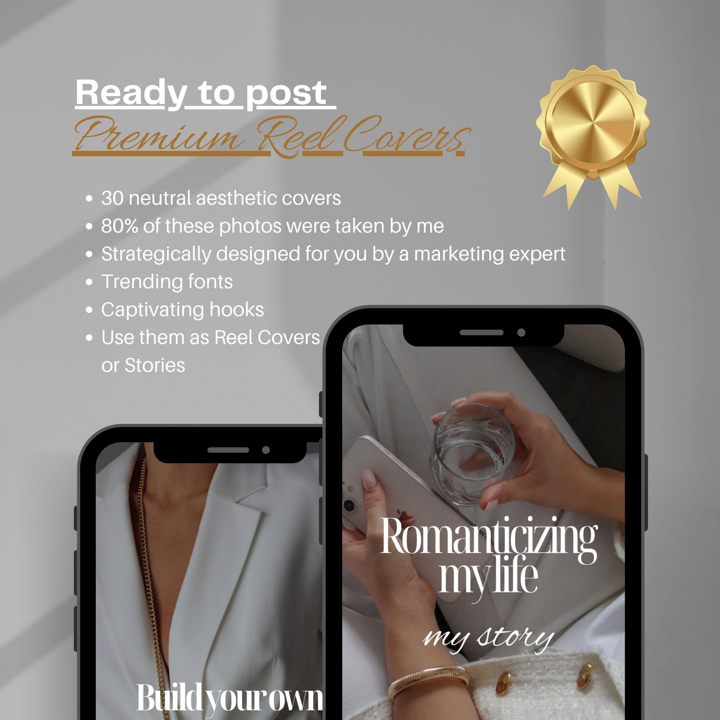 Neutral Instagram Reel Cover Templates,content Creator Reels Editable ...