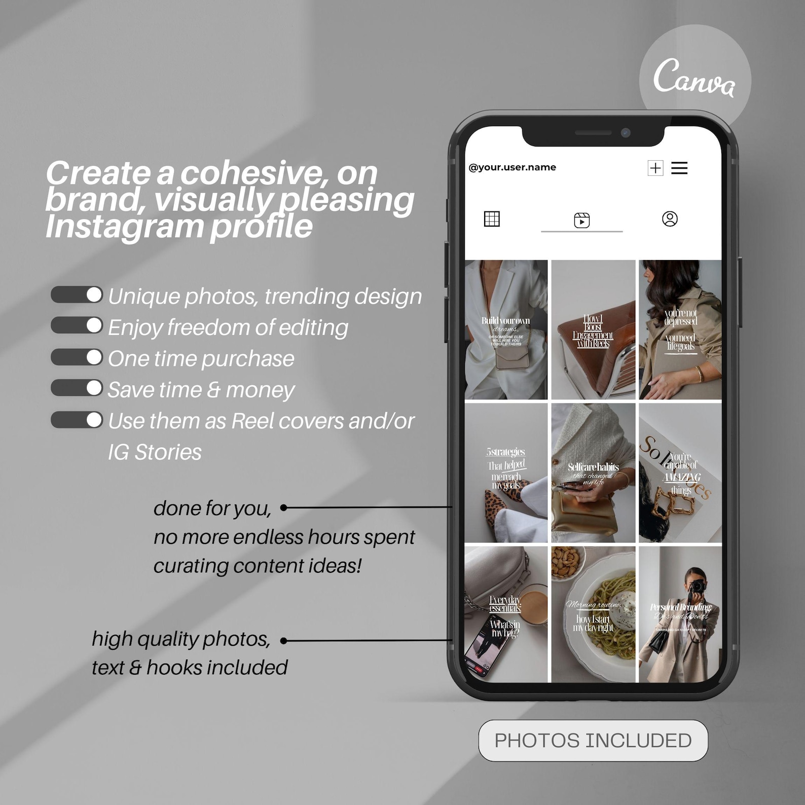Neutral Instagram Reel Cover Templates,content Creator Reels Editable ...