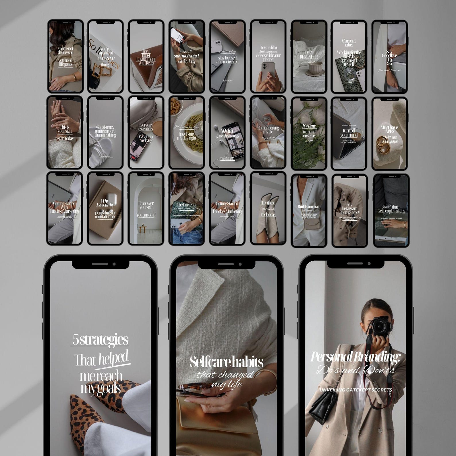 Neutral Instagram Reel Cover Templates,content Creator Reels Editable ...