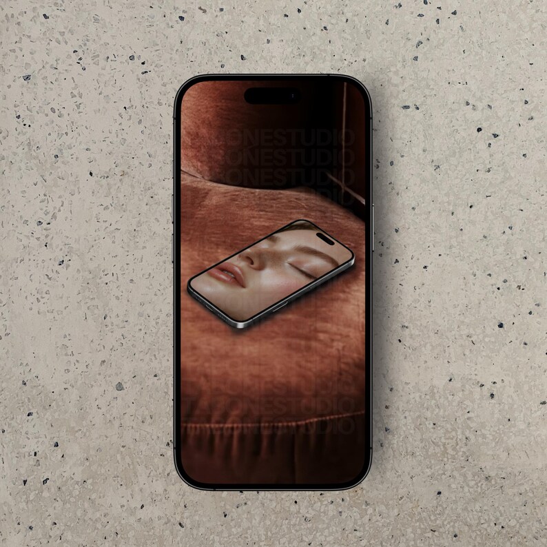 Retro Red iPhone Mockup Template for Canva, Phone Mockup, Device ...
