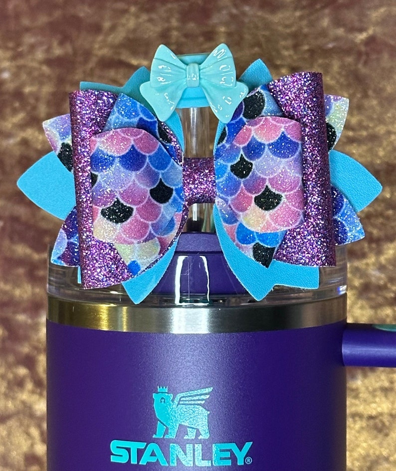 Custom Deep Purple Stanley 40oz Complete W/ Bow, Bow Topper, Bracelet ...