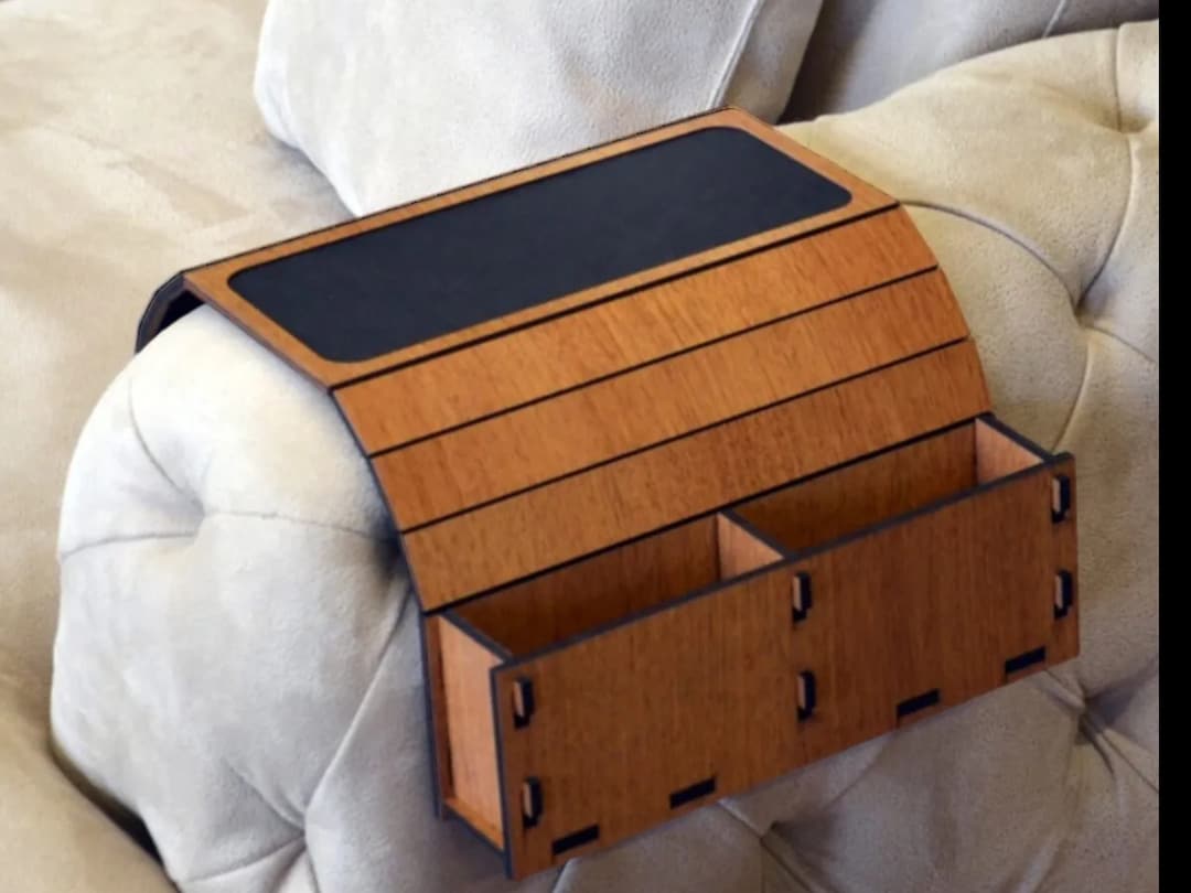 Black Wooden Folding Portable Chair Armrest Tray Side Table With ...