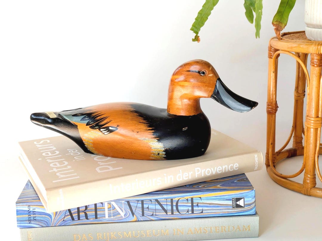 Hand Carved Wooden Duck Decoy: Rustic Cabin Decor, Folk Art Figurine - Etsy