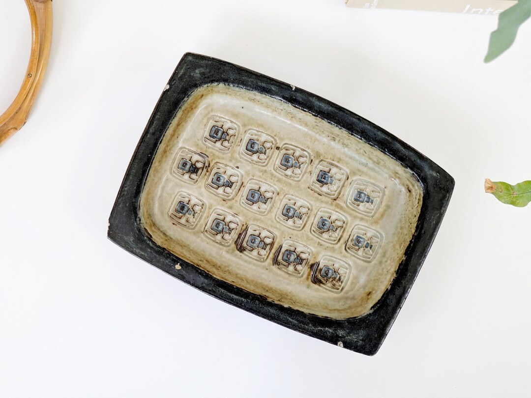 Midcentury Royal Copenhagen Scarab Vide-poche, Brutalist Stoneware Bowl ...