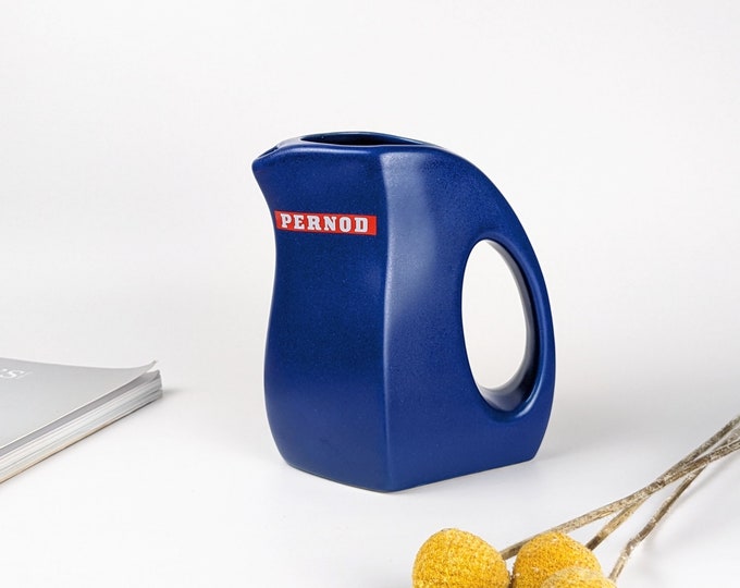 Vintage Pernod Ceramic Jug Original French Cobalt Blue - Etsy