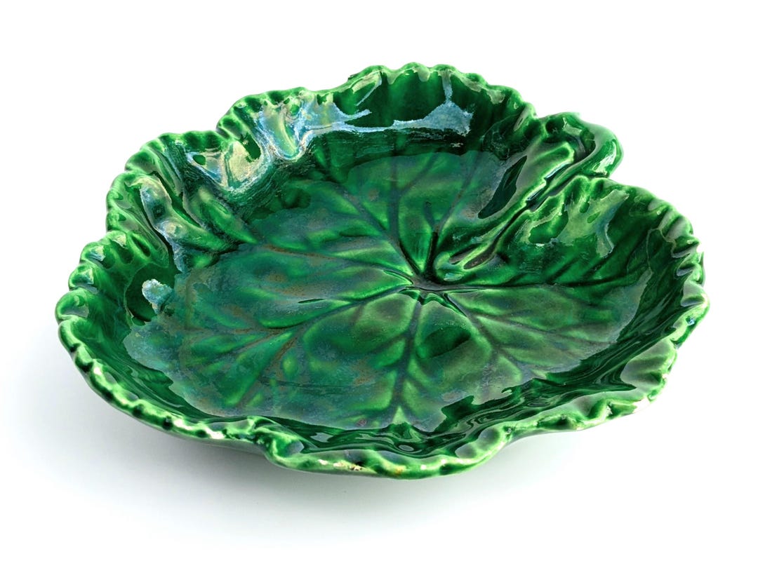 Vintage Ceramic Leaf Dish | Majolica | Made in Italy - Etsy