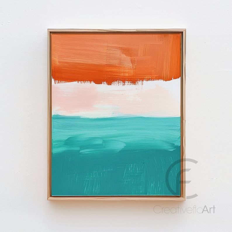 Abstract Triptych Print Set, Colorful Brush Strokes Wall Art (digital ...