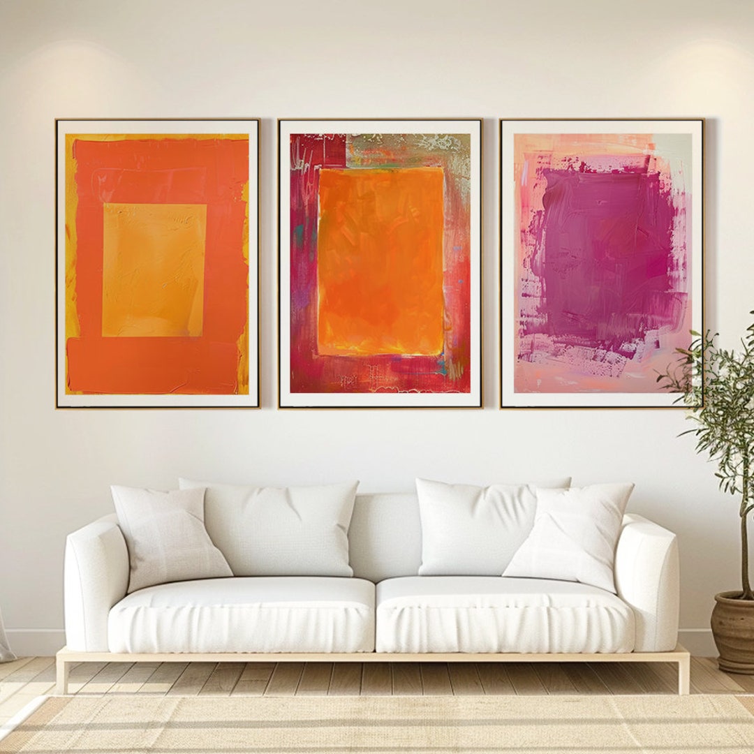 VIBRANT WALL DECOR Set, 3 Panel Wall Art, Abstract Wall Art Prints ...