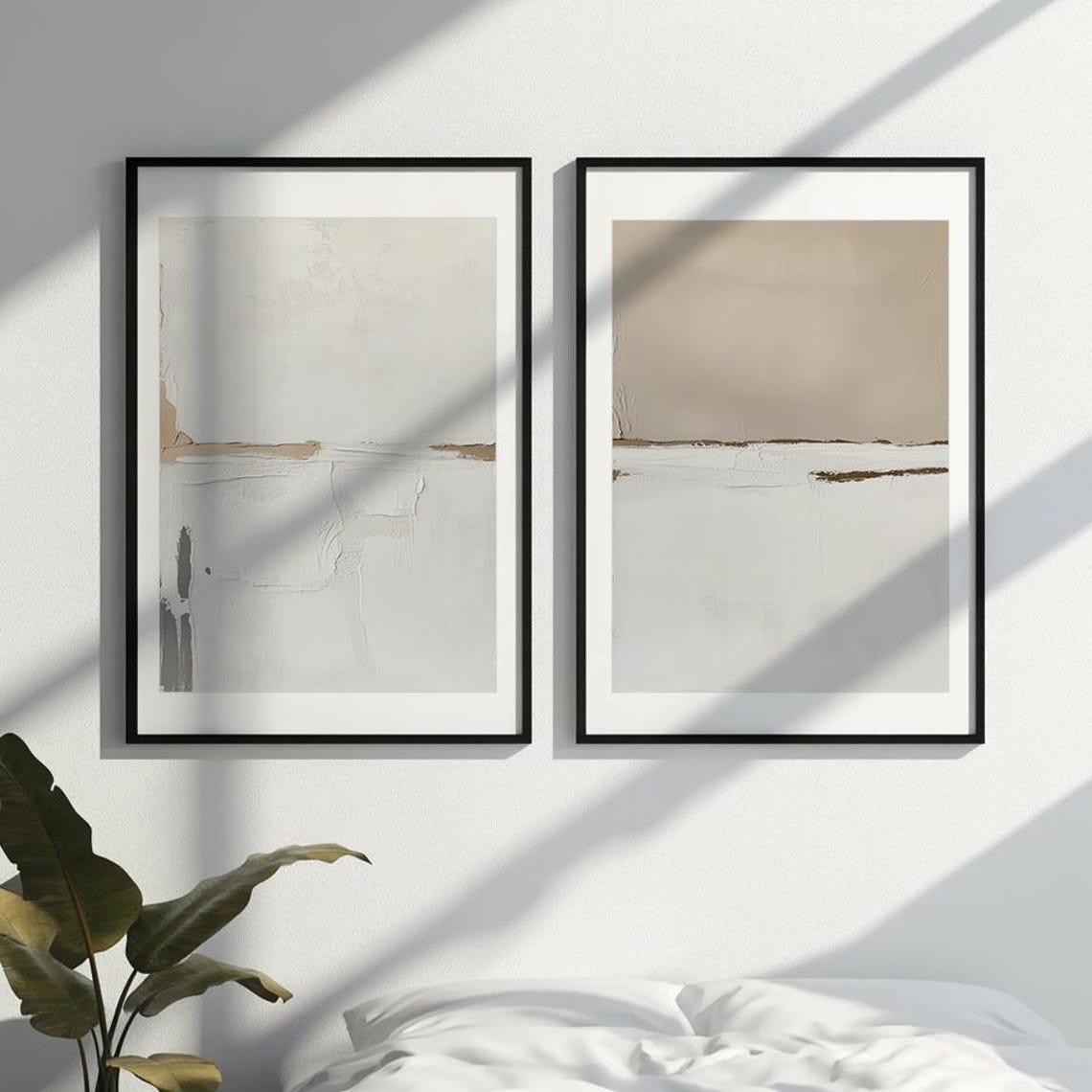 Abstract Beige Minimalist Art Print Set, Modern Gallery Wall (digital ...