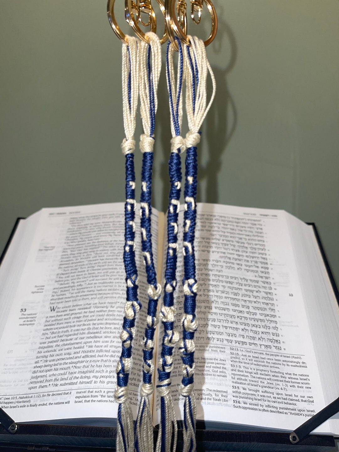 YHVH Tzitzit 100% Cotton, Plus Traditional Sephardi Wrapping, Set of 4 ...