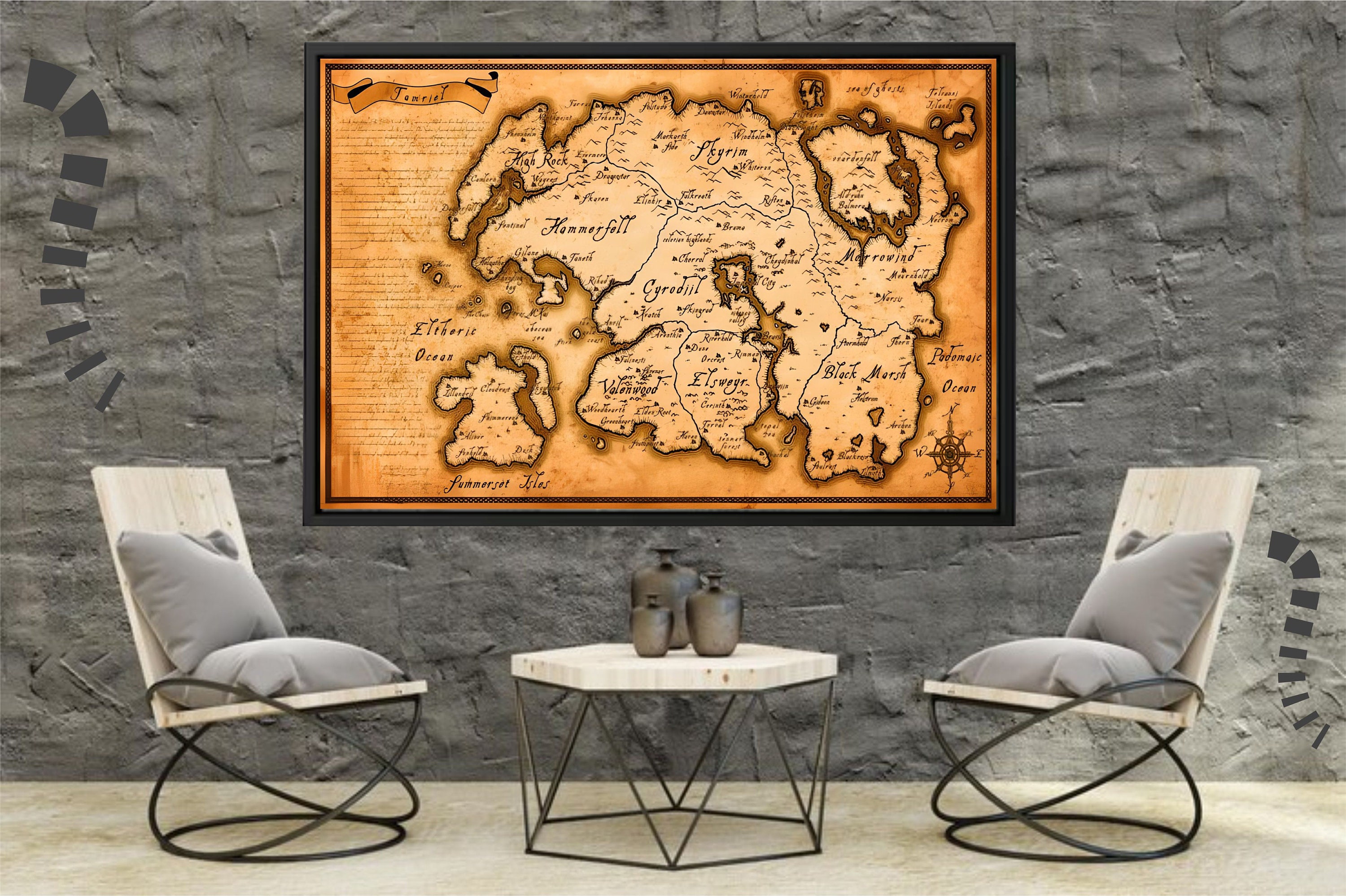 Tamriel World Map Canvas, Tamriel Map From the Elder Scrolls Online ...