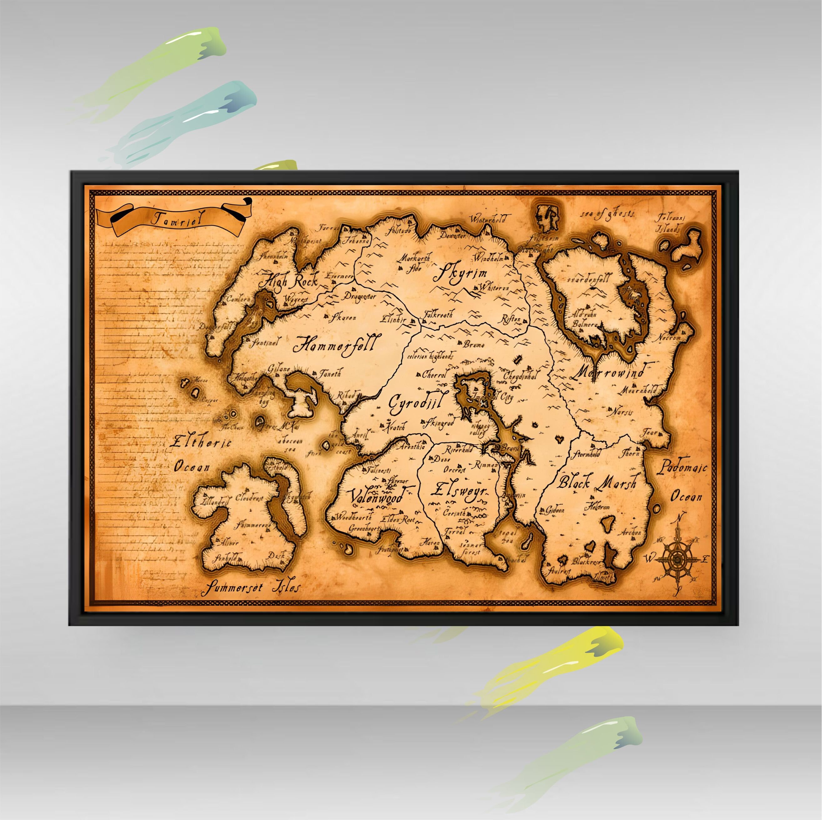 Tamriel World Map Canvas, Tamriel Map From the Elder Scrolls Online ...