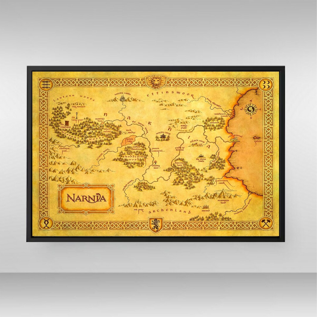 The Chronicles of Narnia Map Poster, Map of the Narnian Realm Print ...