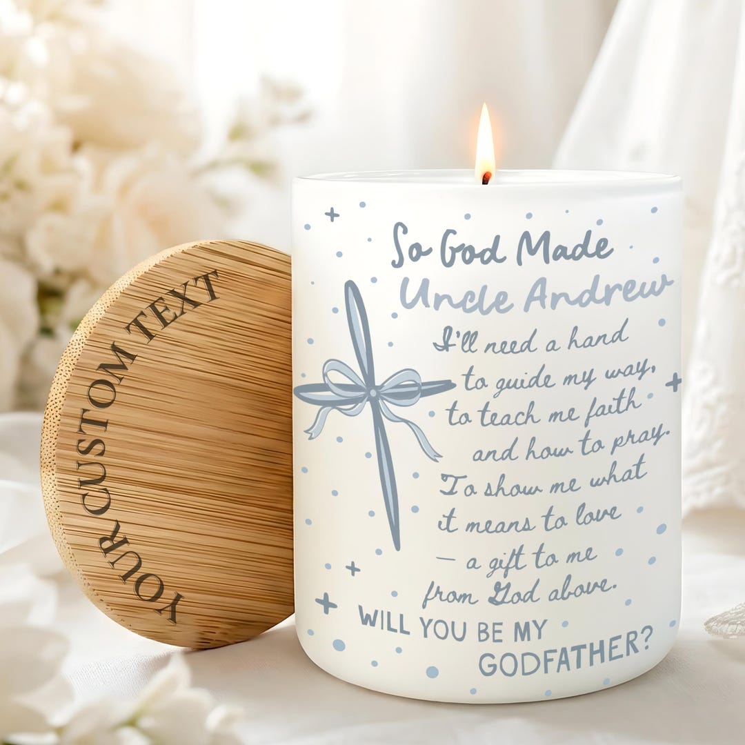 Will You Be My Godfather Proposal Gift Personalized Candle Godfather ...