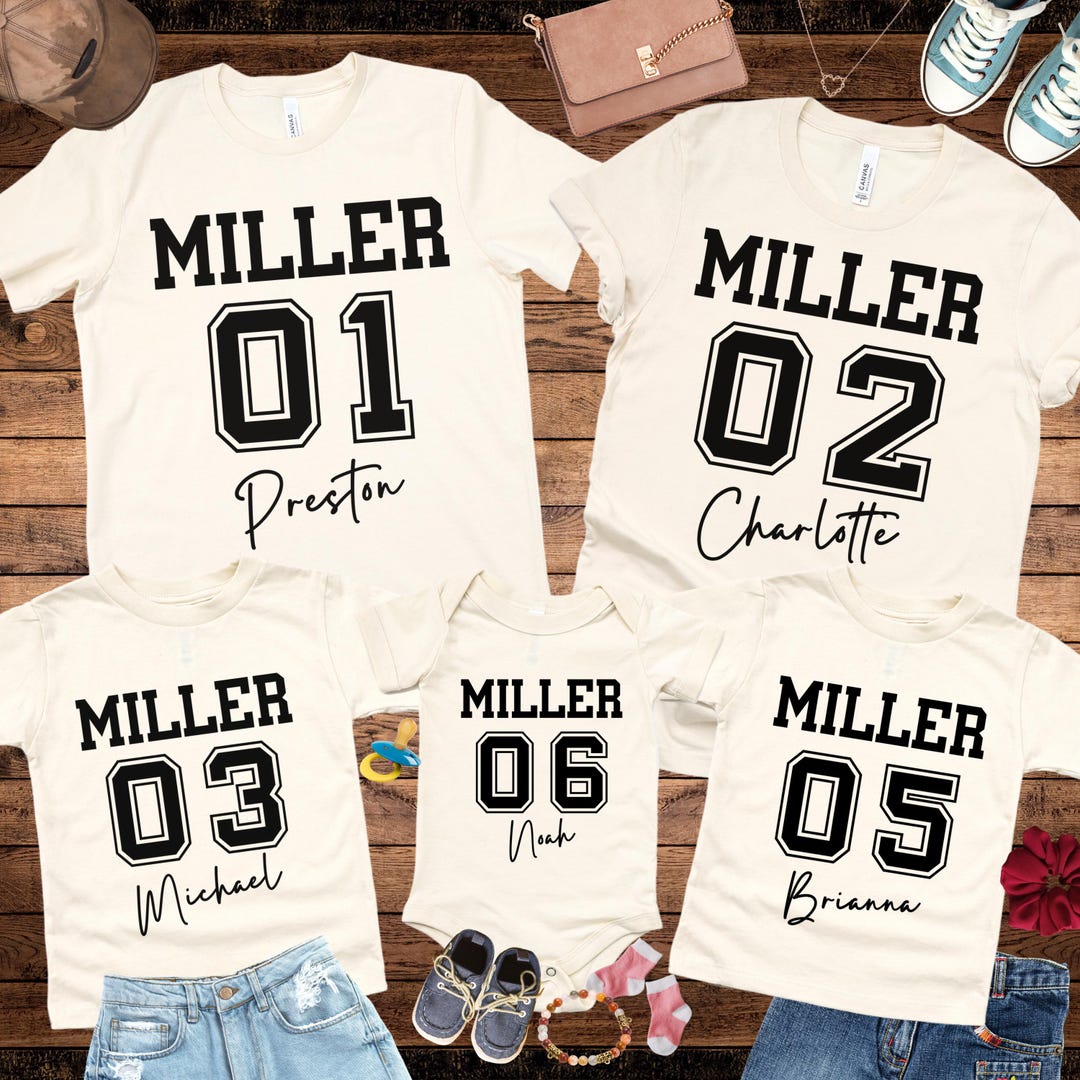 Custom Family Shirts Matching Name and Number T-shirts Personalized ...