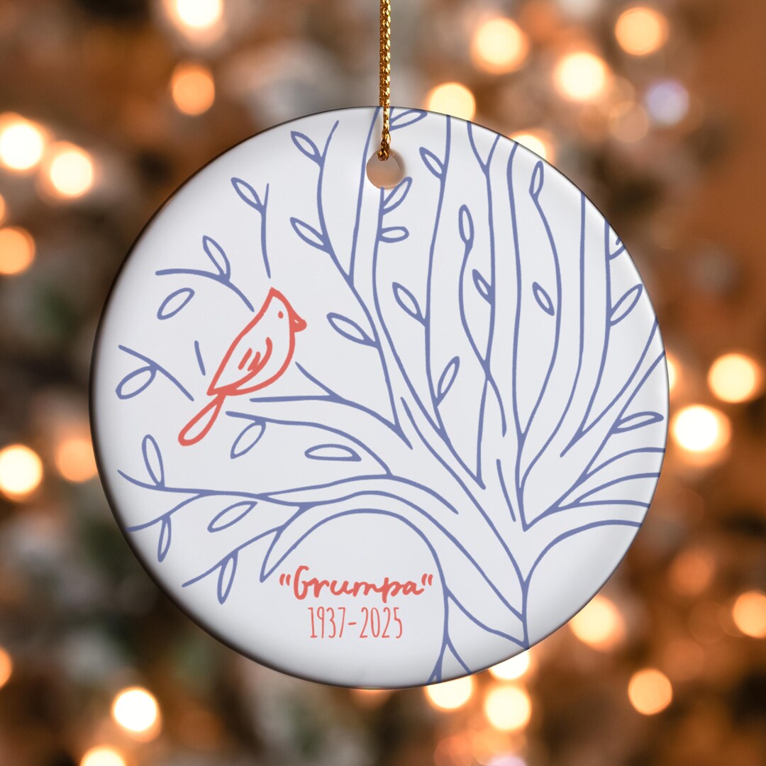 Custom Cardinal Ornament Loss Grief Memorial Bird Death Keepsake ...