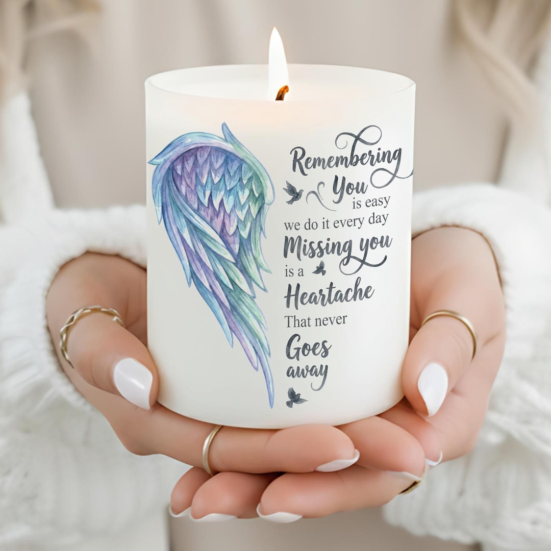 Memorial Candle Personalized, Sympathy Gift for Loss, Custom in Loving ...