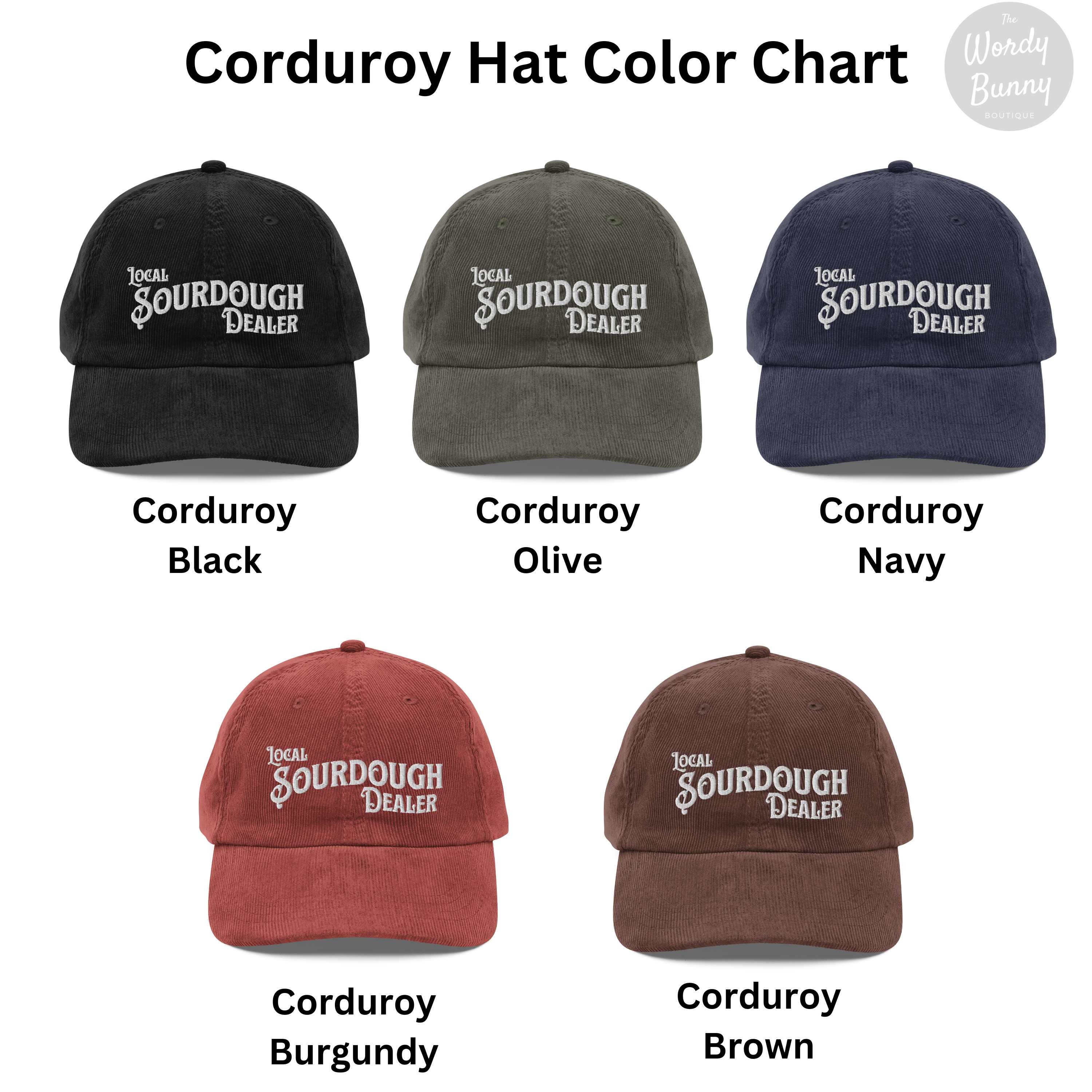 Embroidered Sourdough Corduroy Hat, Sourdough Gifts Baking Hat ...