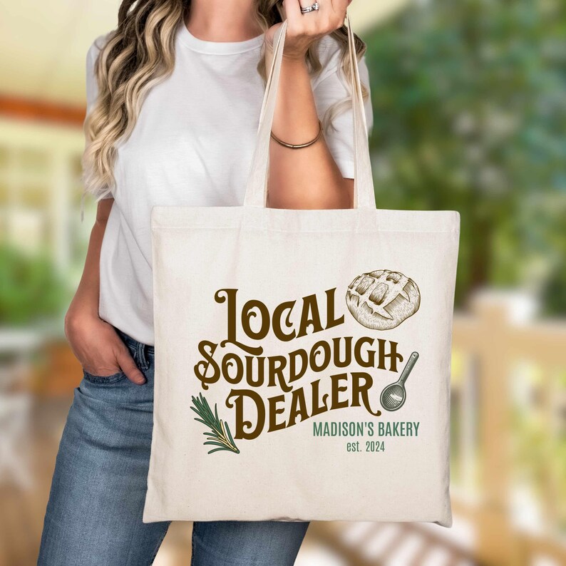 Custom Sourdough Bread Tote Bag Sourdough Gifts Baking Tote ...