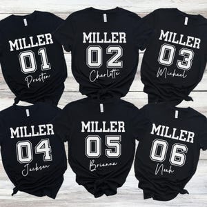 Custom Family Shirts Matching Name and Number T-shirts Personalized ...