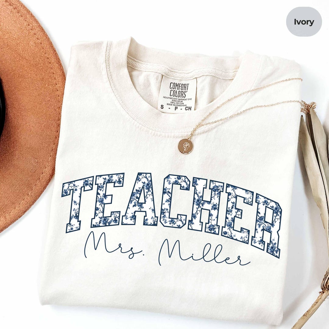 Custom Teacher Shirt Teacher Name Shirt Personalized Teacher Blue ...