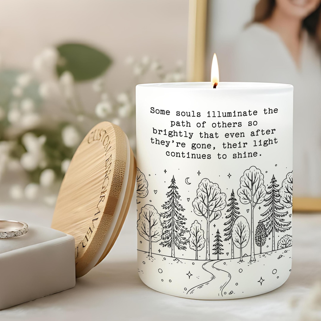 Custom Memorial Candle Personalized Sympathy Gift in Loving Memory ...