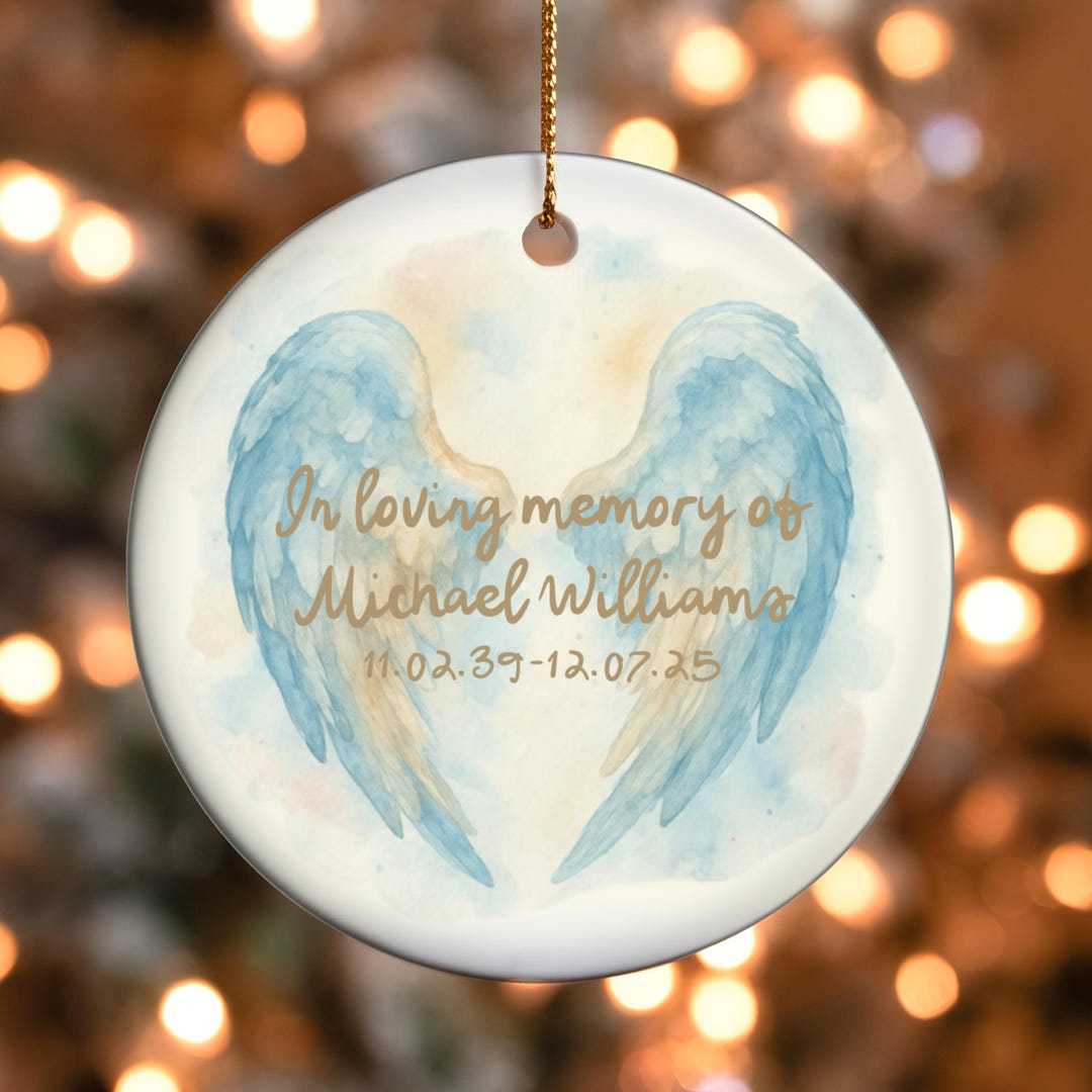 Personalized Angel Wings Memorial Ornament for Loss of Mother Father ...