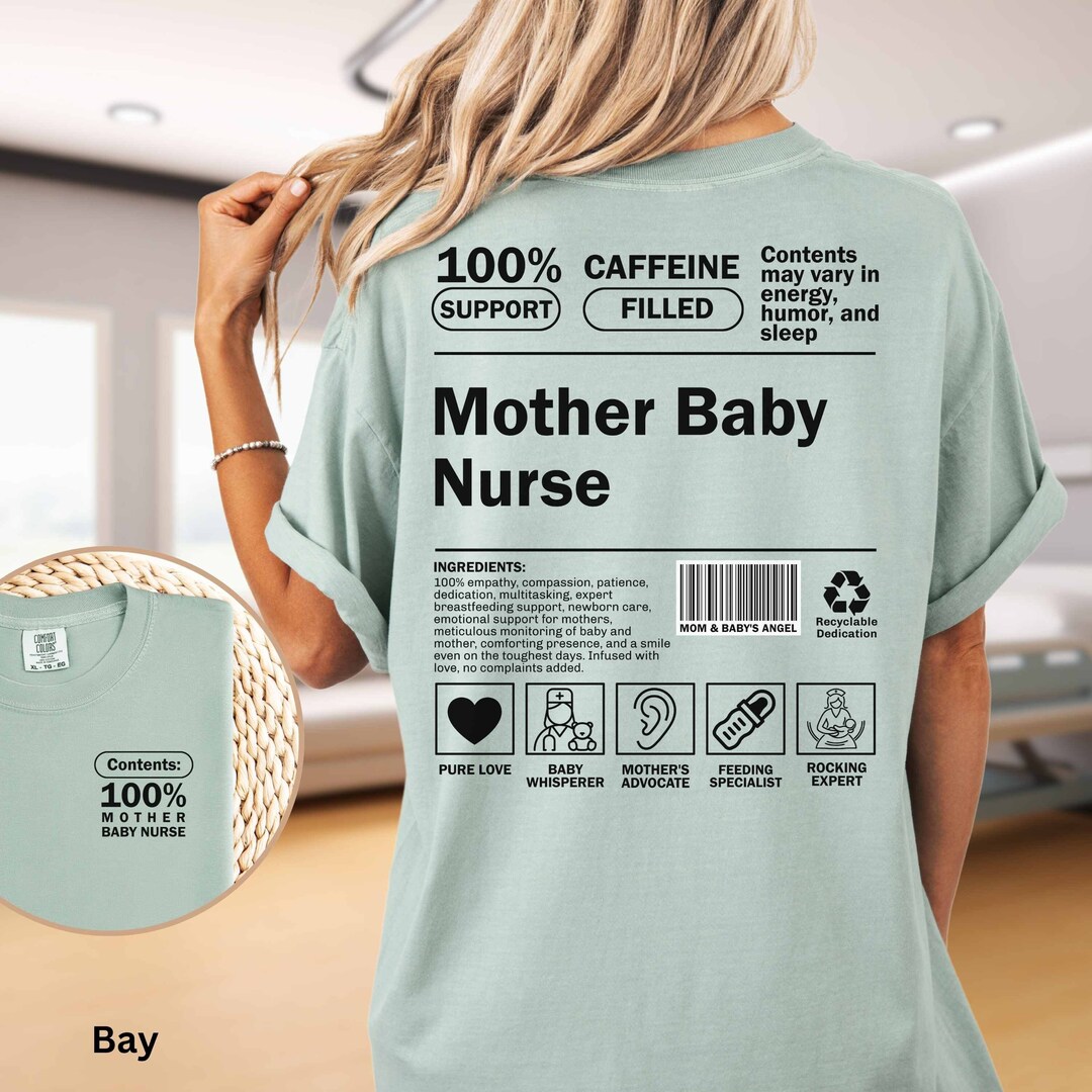 Mother Baby Nurse Shirt Mom Baby Nurse Gift Postpartum Nurse Tshirt ...