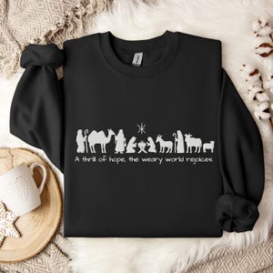 Embroidered Christian Christmas Sweatshirt Nativity Scene Sweater ...